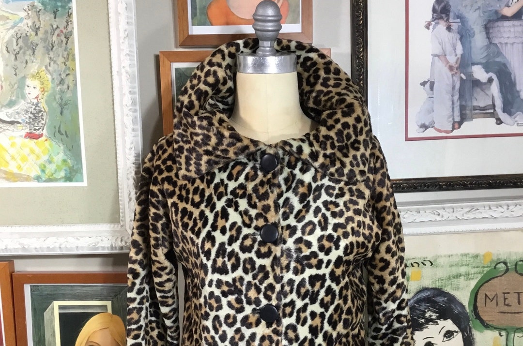 Specialty House Fashion 1960s Leopard Print Womens Short Coat - Etsy
