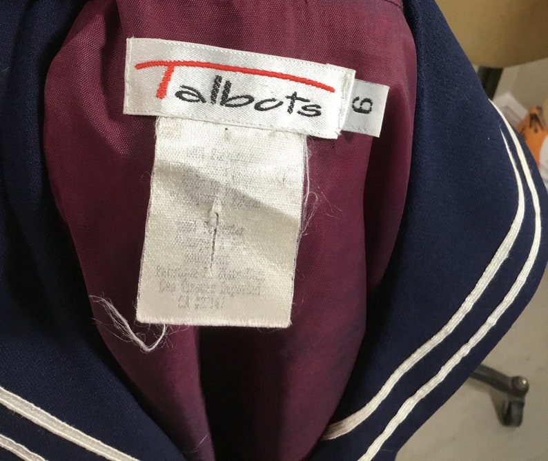 Talbots 1990’s Navy Blue Sailor Dress - Etsy