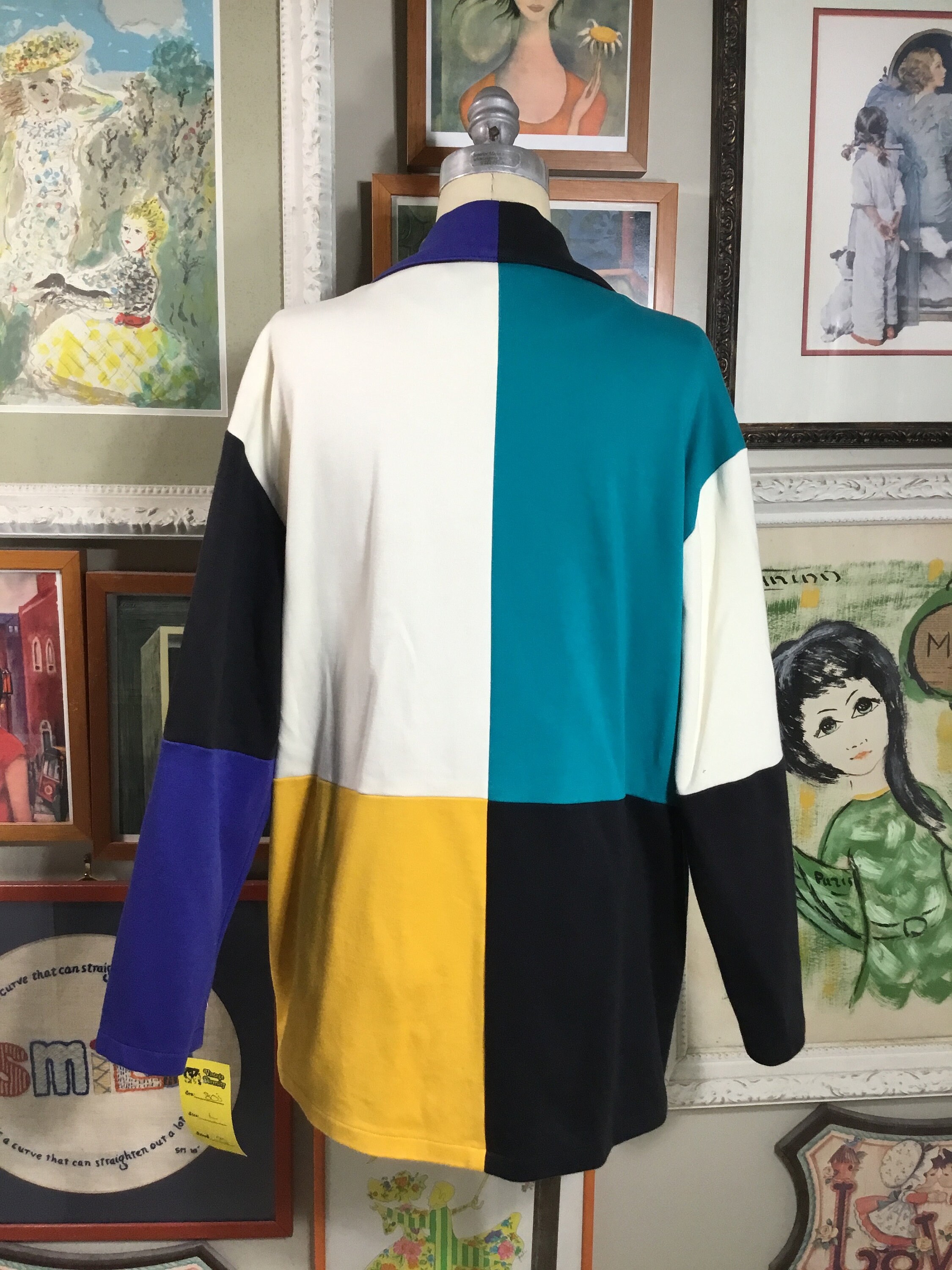 I.B. Diffusion 1980’s Women’s Multi Color Colorblock Jacket - Etsy