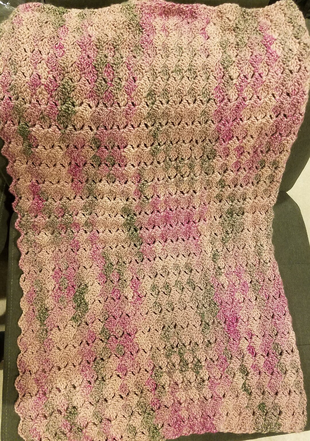 Dusty Rose Crosshatch Crochet Baby Blanket - Etsy