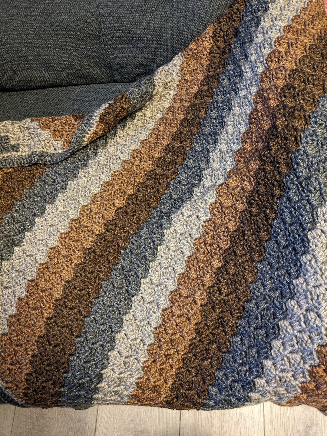 Greige & Autumn Marble Crochet C2C Baby Blanket - Etsy