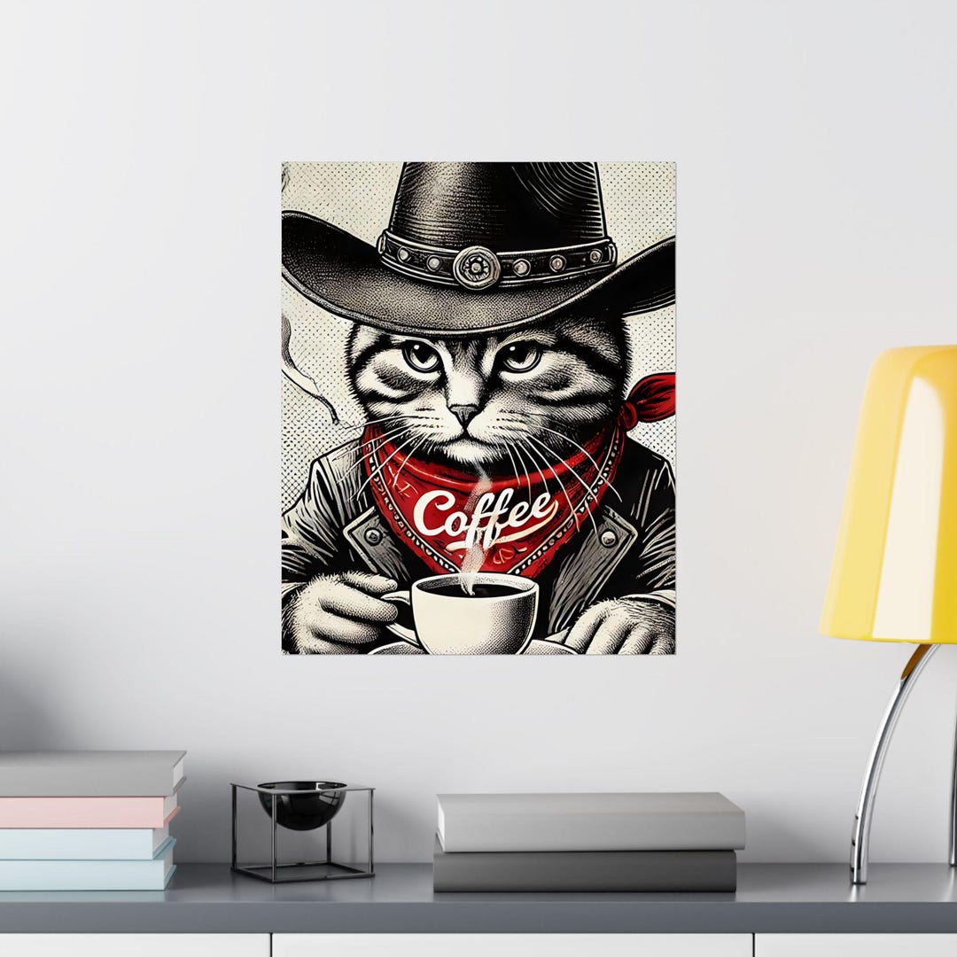 Cowboy Cat Poster Meowdy Poster Funny Cat Poster Cowboy Home Décor ...