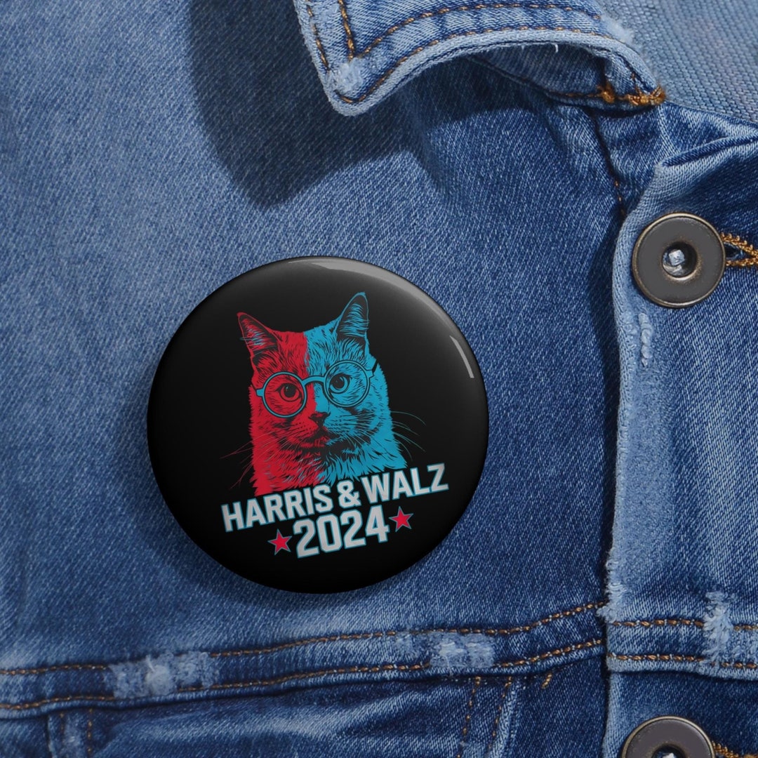 Childless Cat Lady for Kamala Harris Pin Button, Kamala Pin Button ...