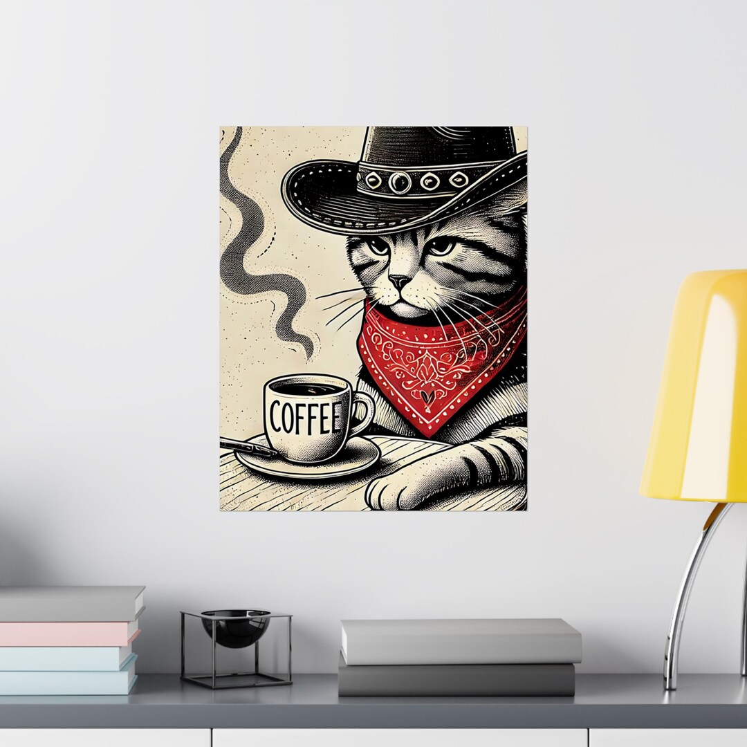 Cowboy Cat Poster Meowdy Poster Funny Cat Poster Cowboy Home Décor ...
