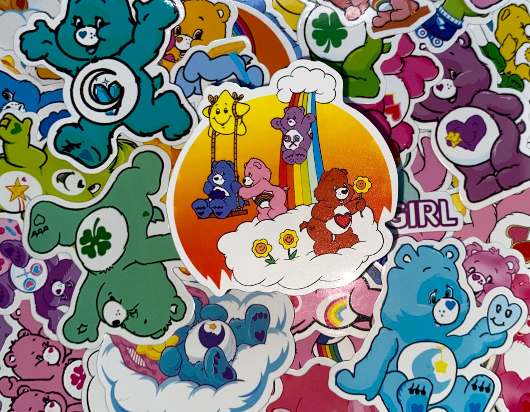 Care Bears Stickers, 5-50pc Care Bears Sticker, Laptop Decal, Bike ...