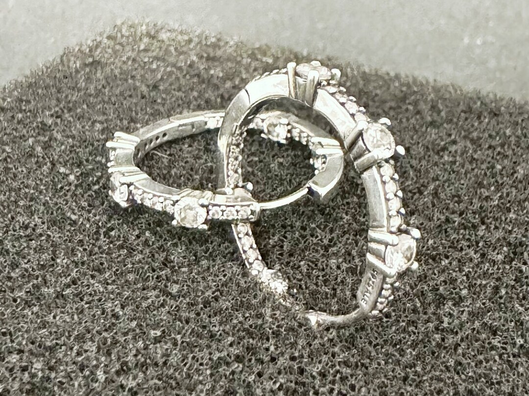 925 Ale PANDORA Sparkling Pavé Bars Hoop Earrings 290043c01,love Wife ...