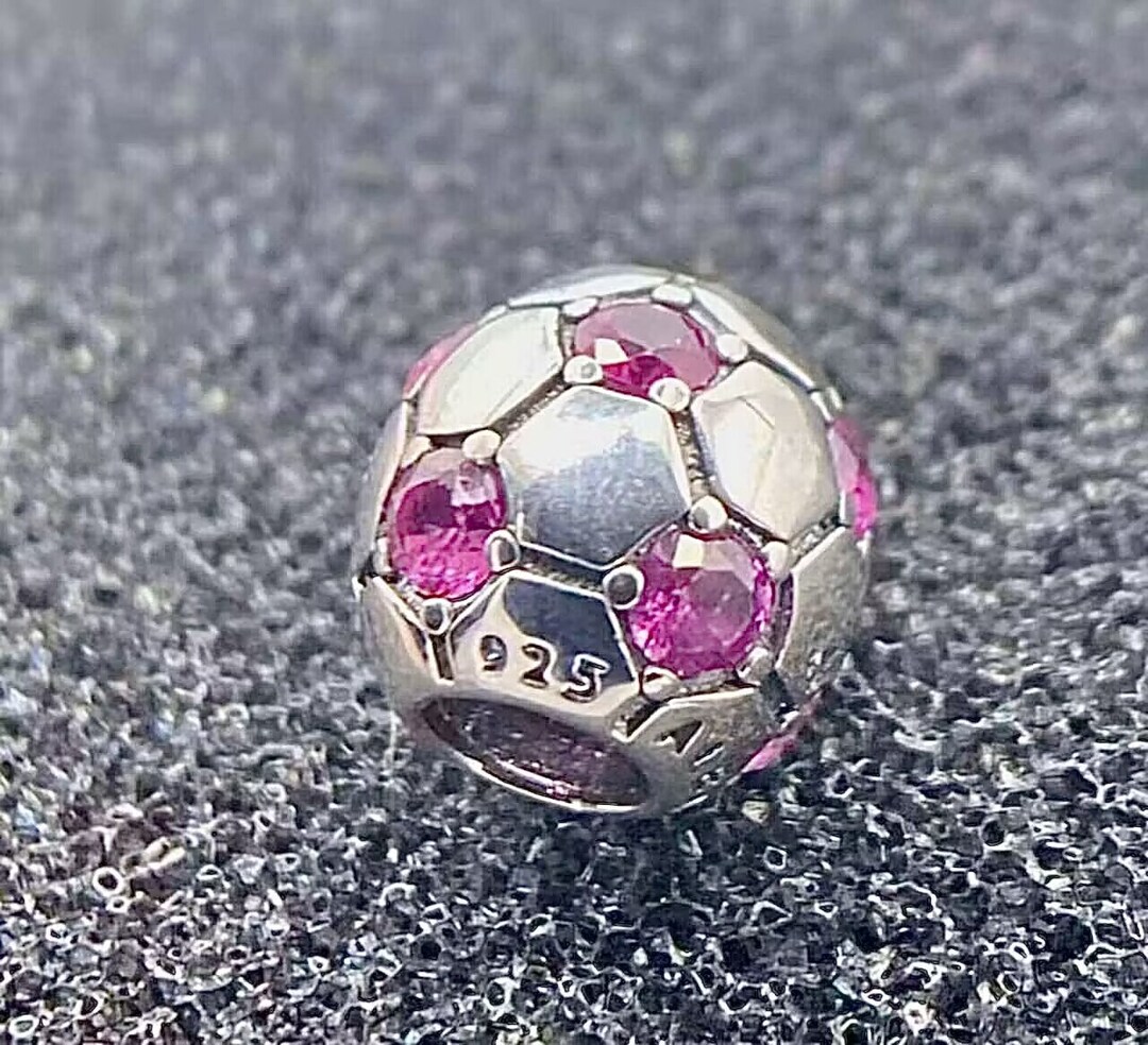 Pandora Authentic Sterling Silver Pink Soccer Ball Charm 790444czr ...