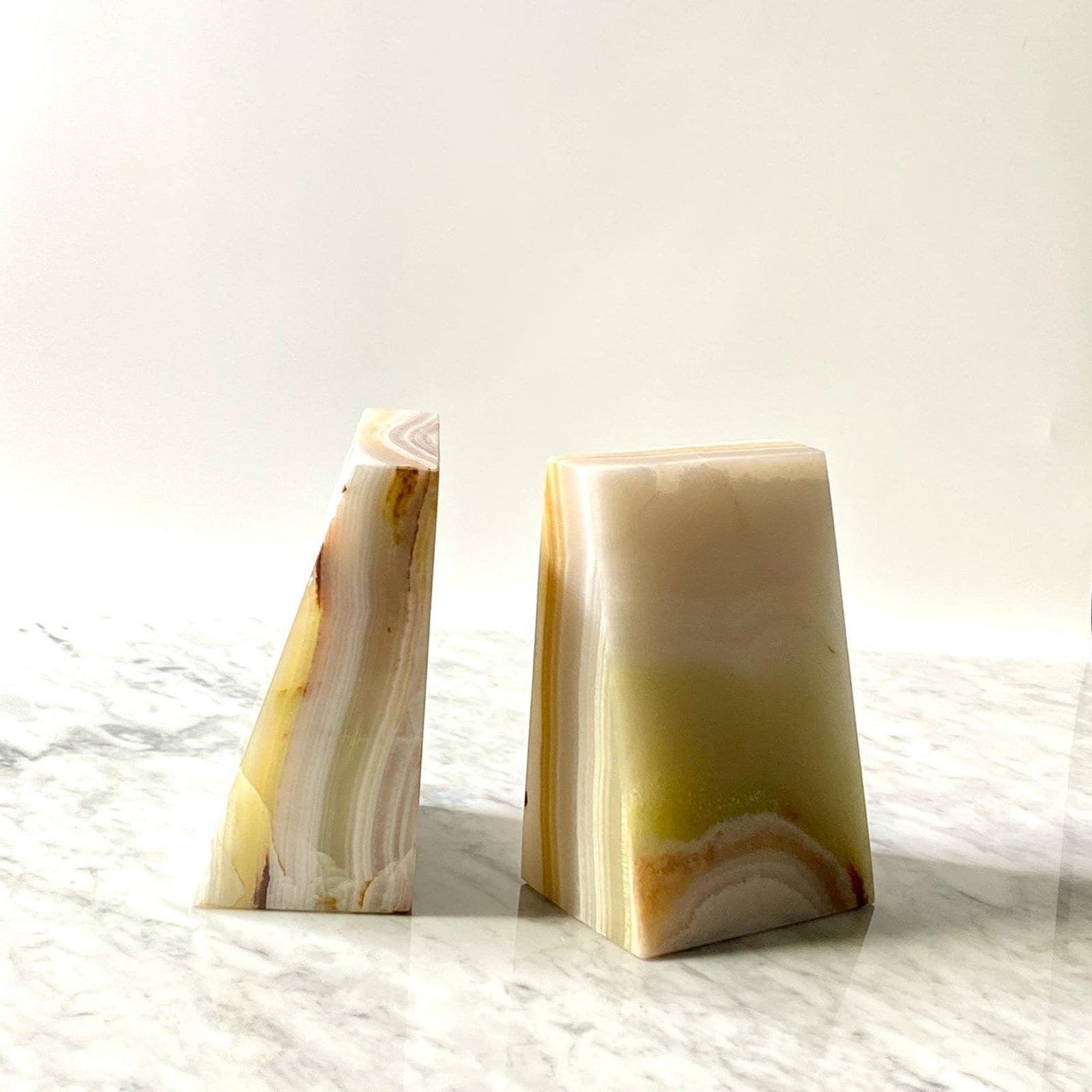 Onyx Marble Wedge Bookends - Set of 2 - Etsy