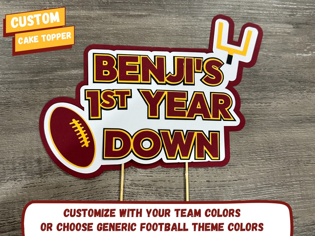 First Year Down Birthday Cake Topper Customize to Your - Etsy