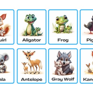 Animal Printable Flash Cards - High Quality Designed Animals - Etsy