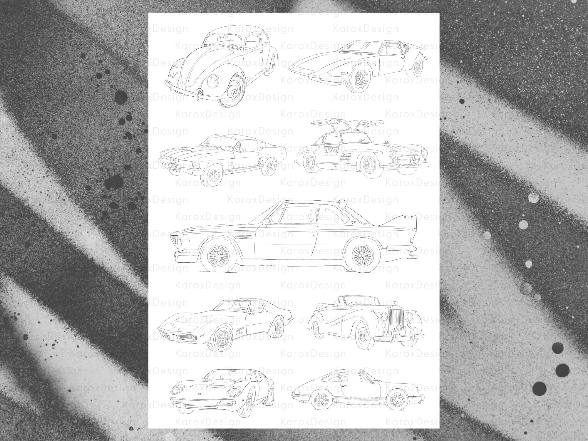 Giant XXL Coloring Page for Kids Cars Supercars - Etsy