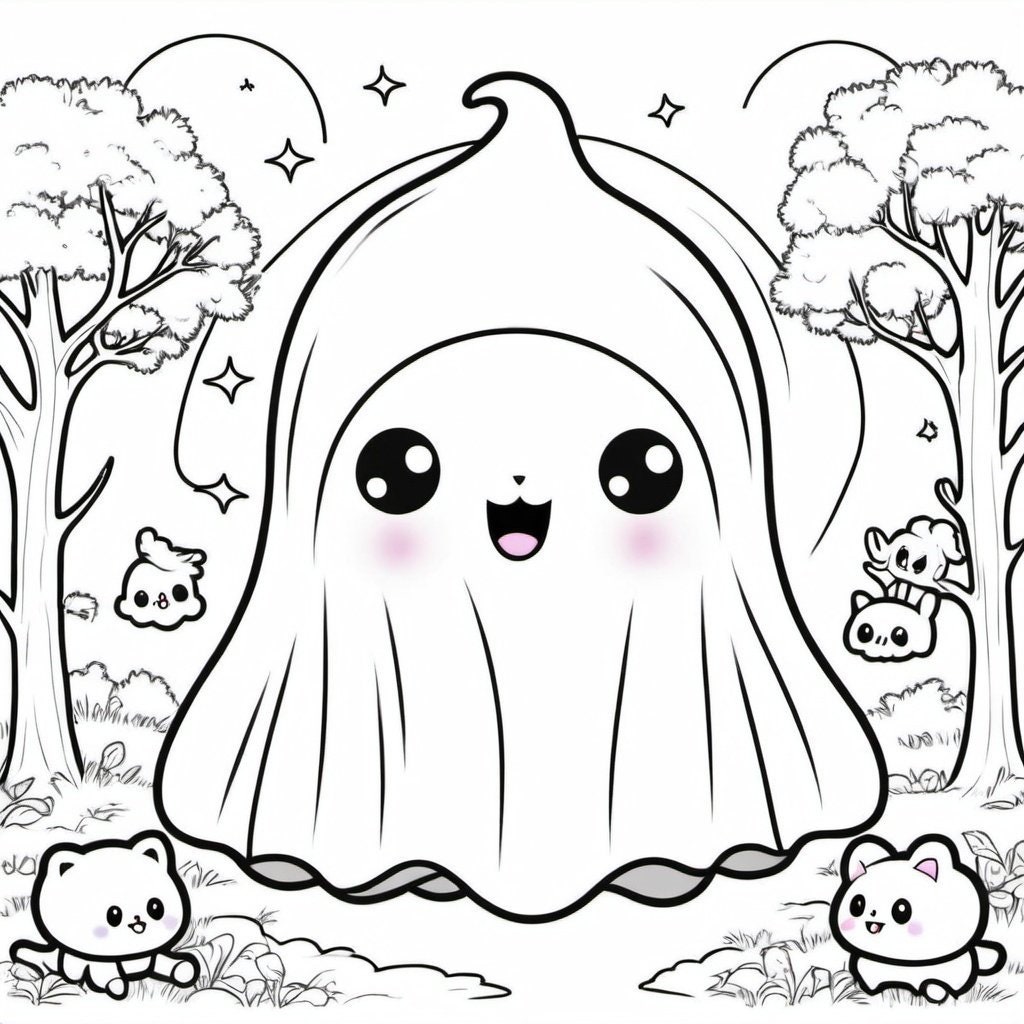 60 Printable Ghost Coloring Pages Painting, Halloween Activity ...