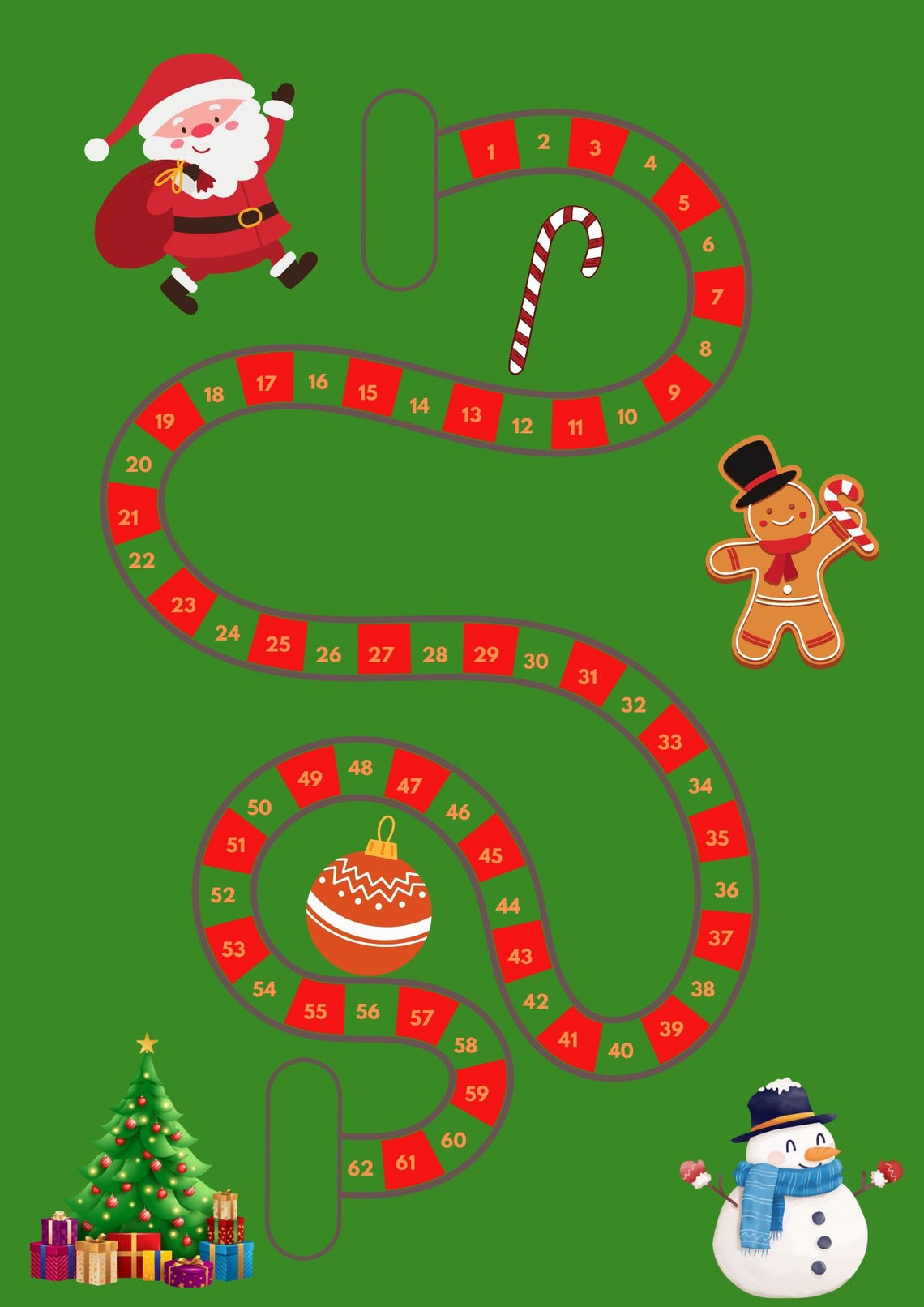 Printable Christmas Board Game, Christmas Game, Holiday Game, Family ...