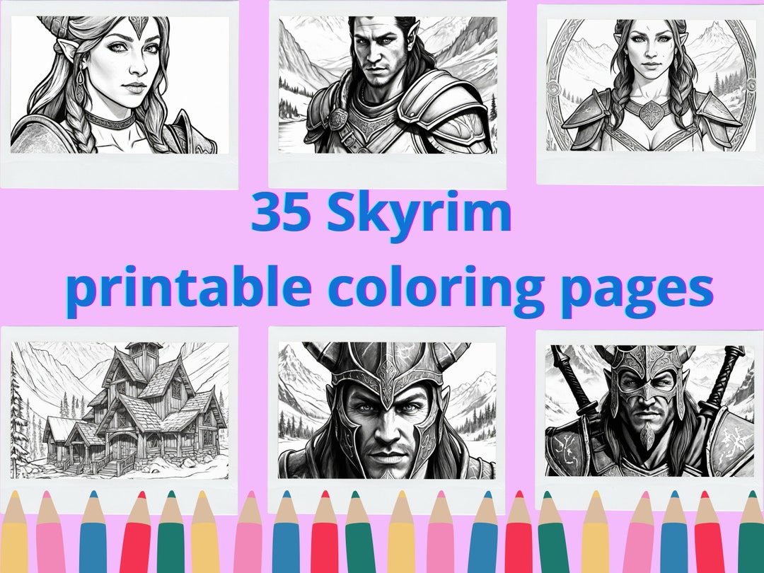 35 Printable Skyrim Coloring Pages Paint - Etsy