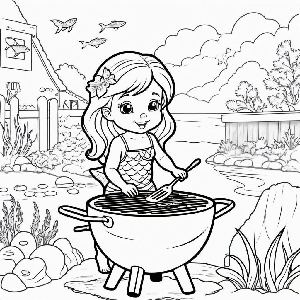 25 BBQ Coloring Pages BBQ Party in the Summer and Winter - Etsy