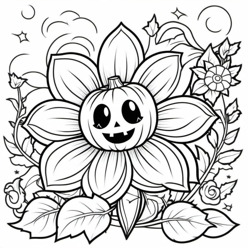 50 Printable Halloween Coloring Pages, Pumpkin Coloring, Spooky ...