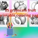 25 Printable Gray Scale Coloring Pages Fruit Adult Coloring Pages - Etsy
