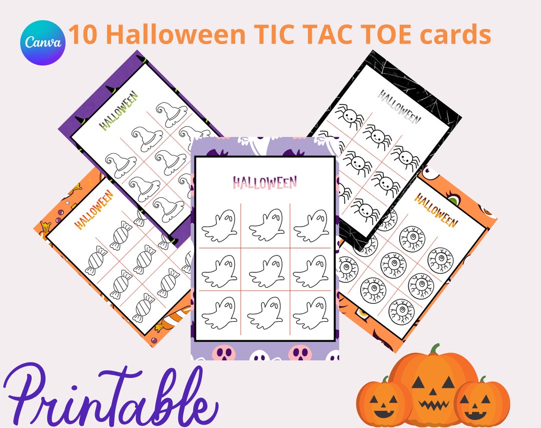 Halloween Tic Tac Toe, Spooky Game, Halloween Game, Halloween Party ...