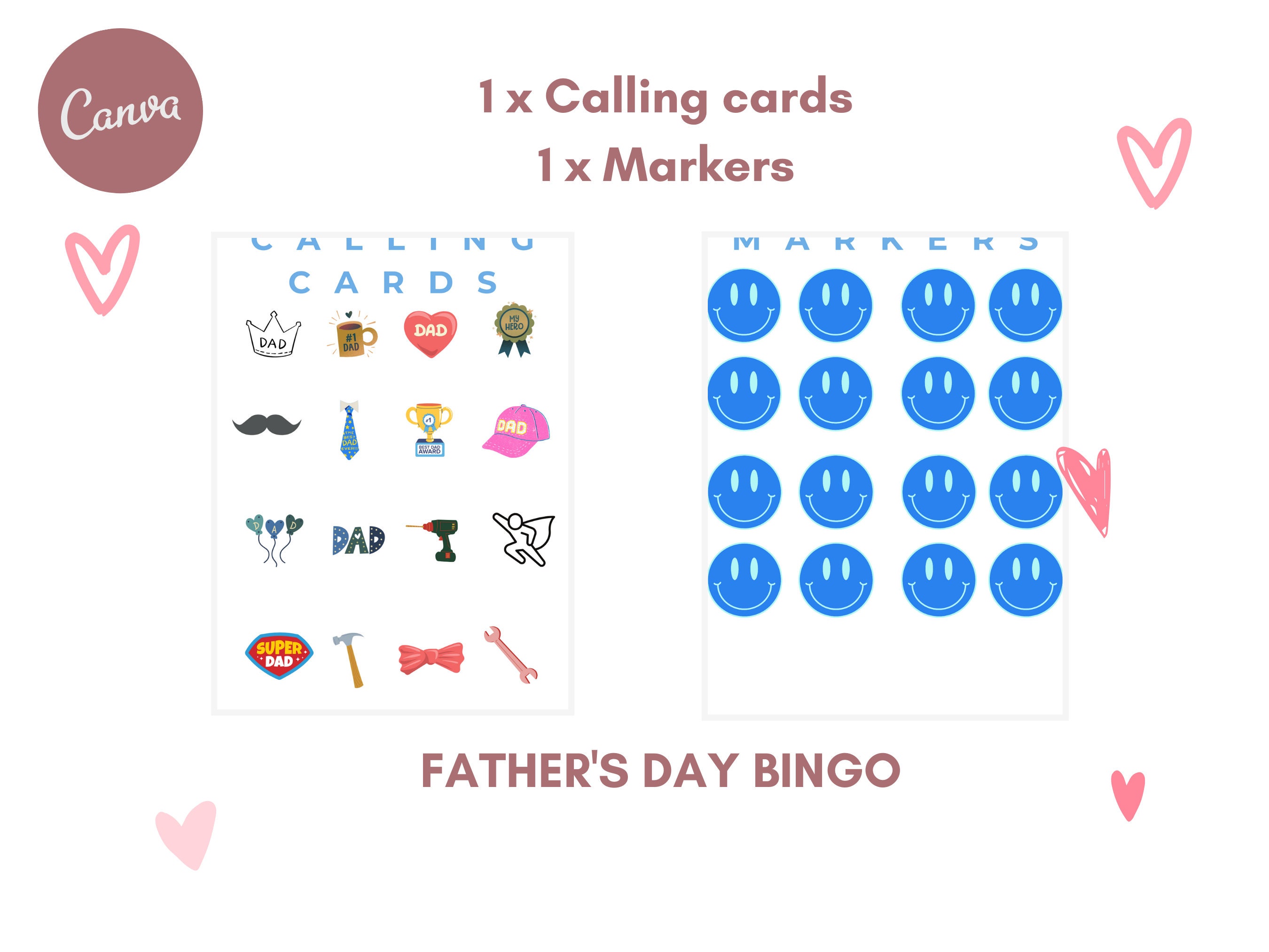 Father's Day Bingo, Bingo, Printable Bingo, Fathersday Game, Card Game ...