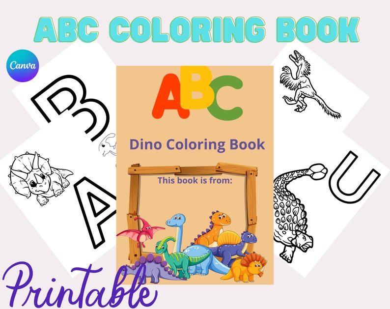 ABC Coloring Book, Abc Coloring Book Baby Shower, Abc Baby Shower ...