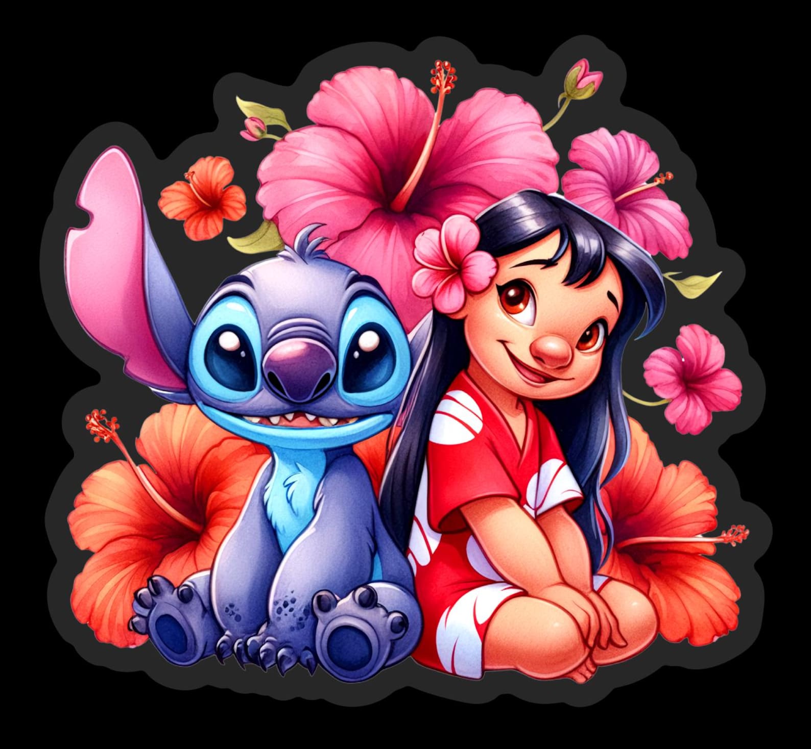 Island Hug: Lilo & Stitch Tropical Sticker - Etsy