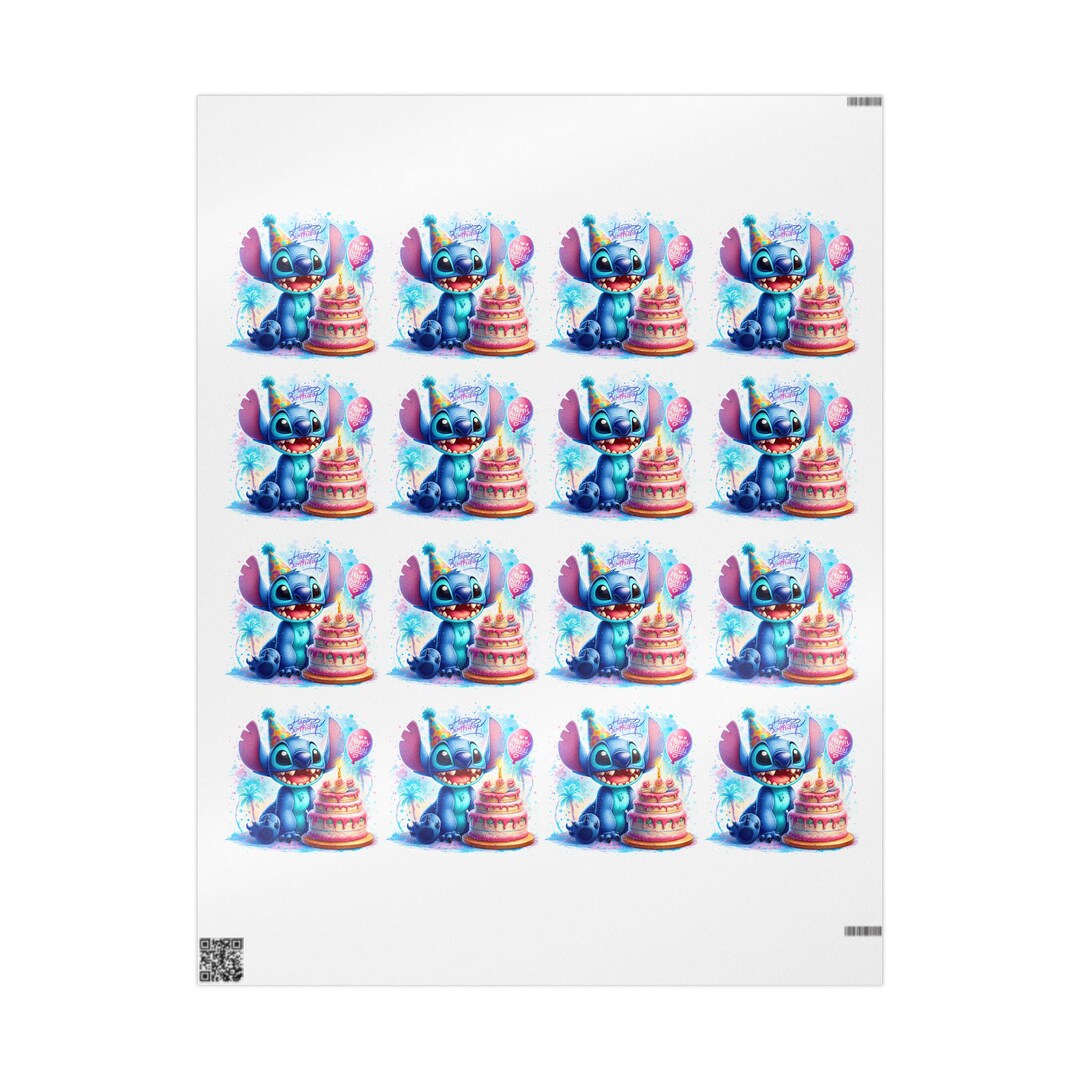 Happy Birthday Stitch Wrapping Papers - Etsy