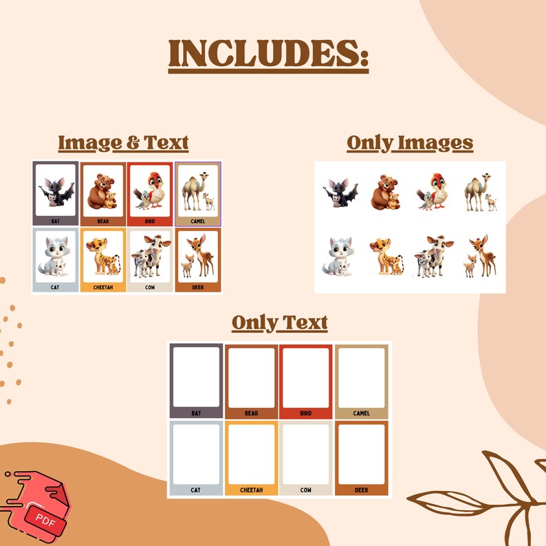 24 Baby Animals Flash Cards Baby Animals Printable Flash Cards Digital ...