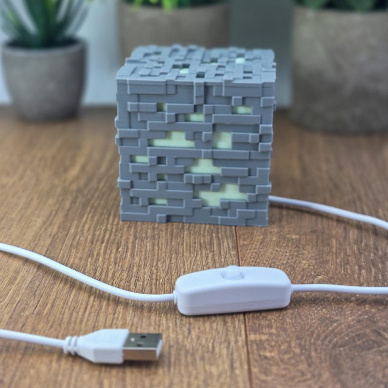Minecraft Ore Block Lamp | 3x Option Types - Tealight | USB | Remote ...