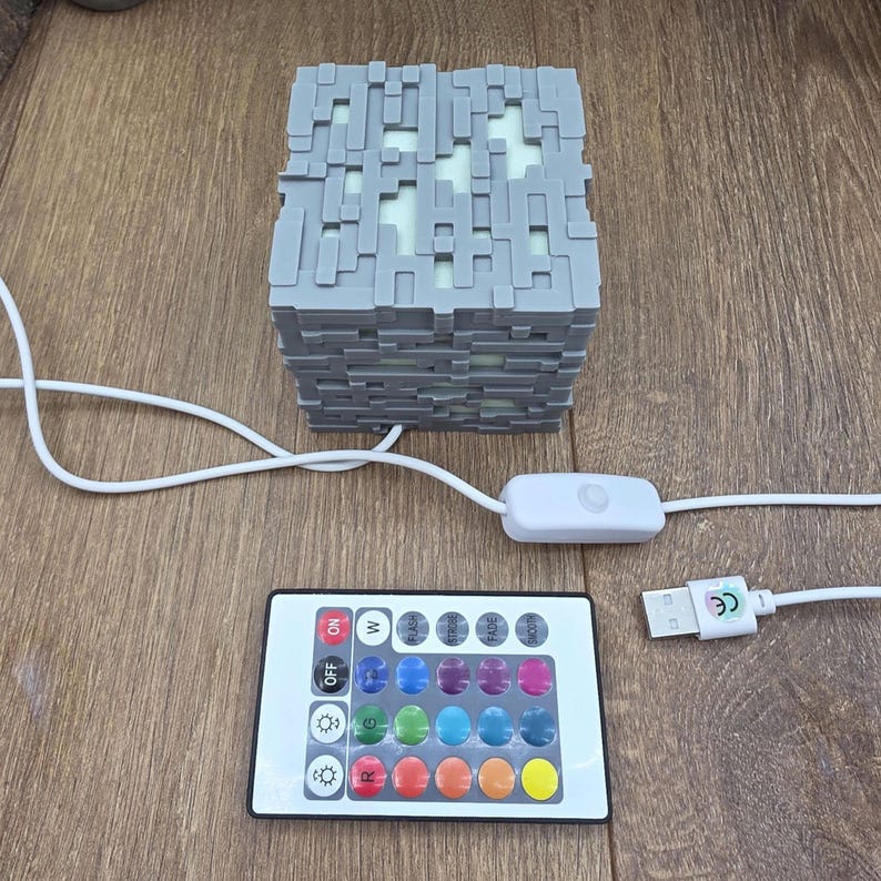 Minecraft Ore Block Lamp | 3x Option Types - Tealight | USB | Remote ...