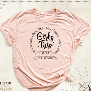 Girls Trip 2025 Shirt, Custom Destination Girls Vacay Tee, Summer Holiday Shirt, Girls Vacation ...