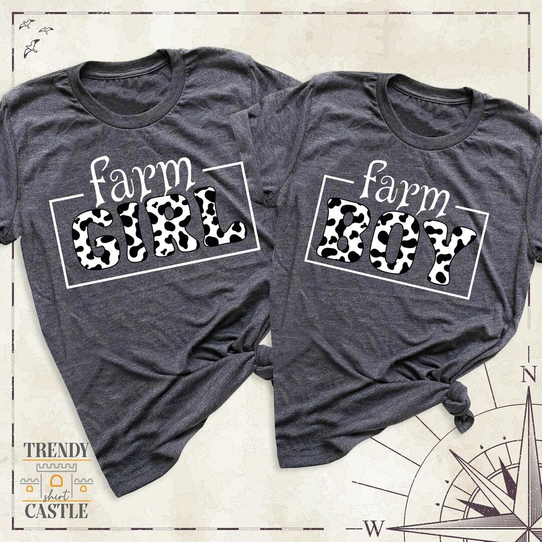 Farm Girl Shirt, Family Matching Farm Life Cow Tees, Farm Boy Nature ...