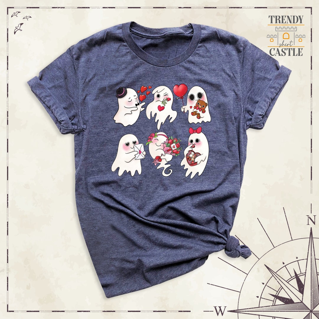 Valentines Day Cute Ghosts Shirt, Funny Valentines Day Tshirt, Love ...