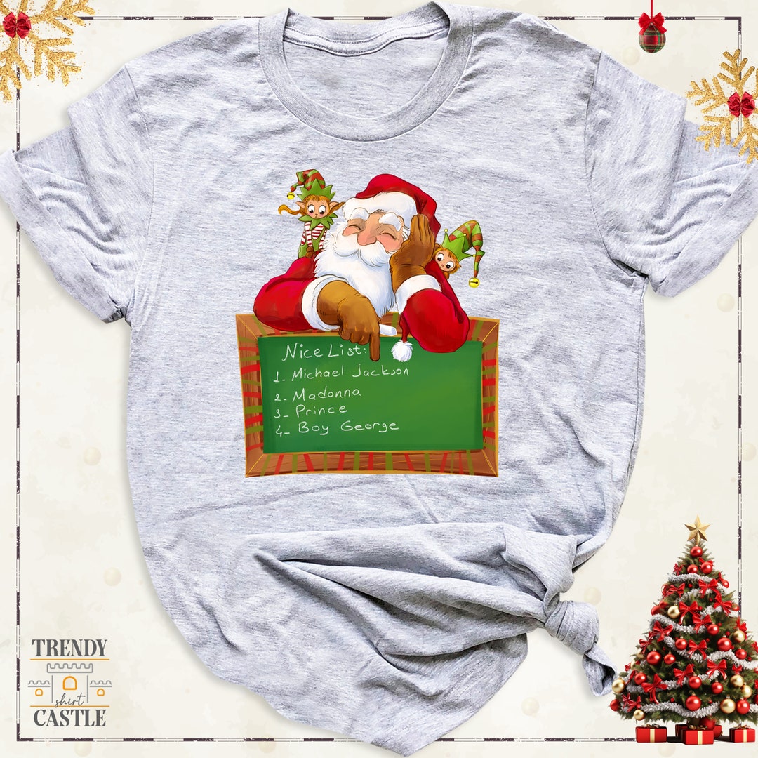 Custom Santa Claus Nice List Shirt, Family Matching Xmas Winter Party ...