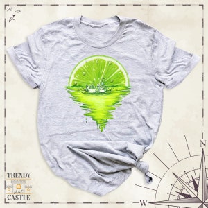 Lime Shirt, Summer Vacation Tee, Fruit Lover Shirt, Lime Slice Sunset ...