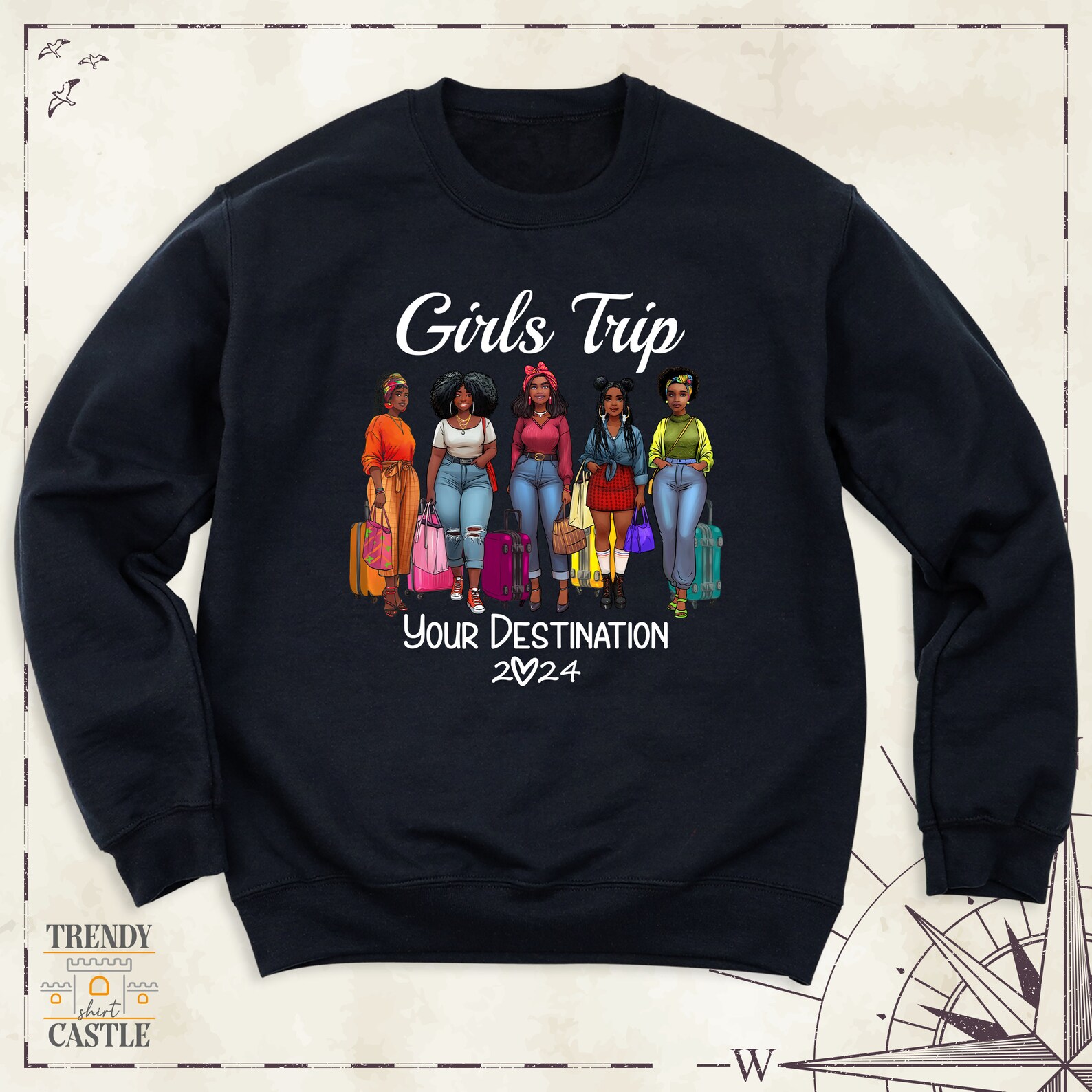 Custom Girl Trip 2025 Sweatshirt, Weekend Trip Hoodie, Girls Vacation ...