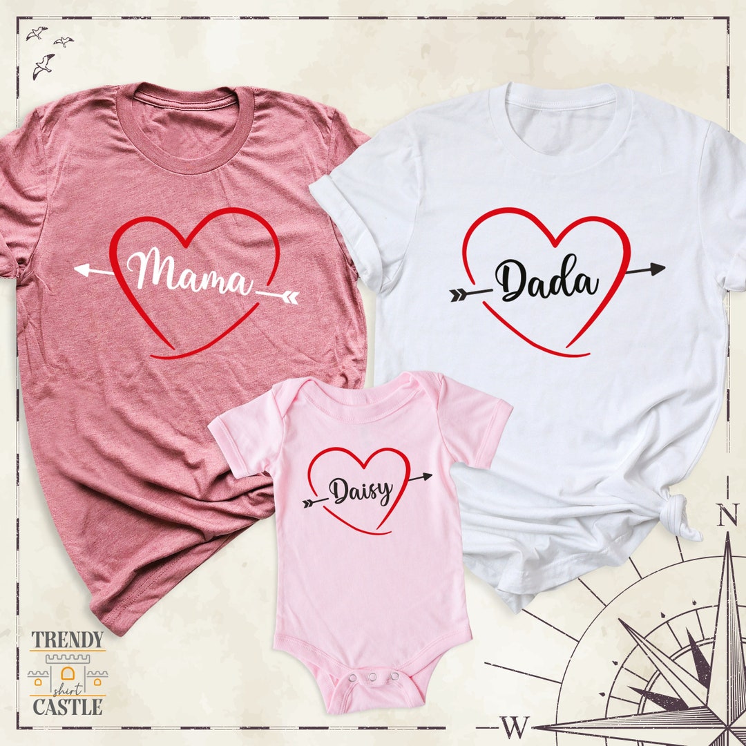 Mama Dada Daisy Heart Shirt, Family Matching Love Tee, Mothers Day Gift ...