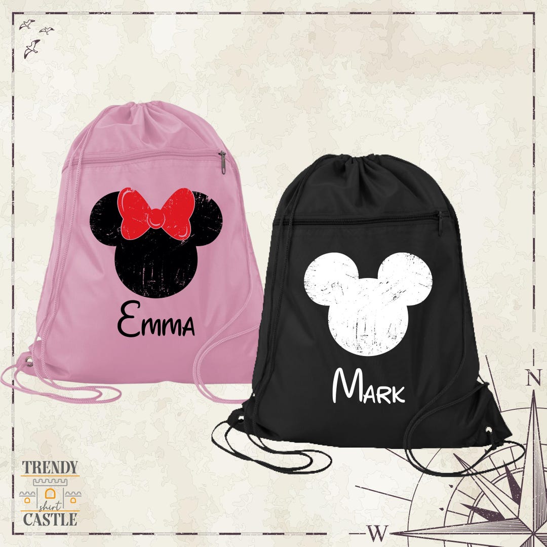 Disney Drawstring Backpack,custom Disney Trip Family Bag, Disney Gift ...