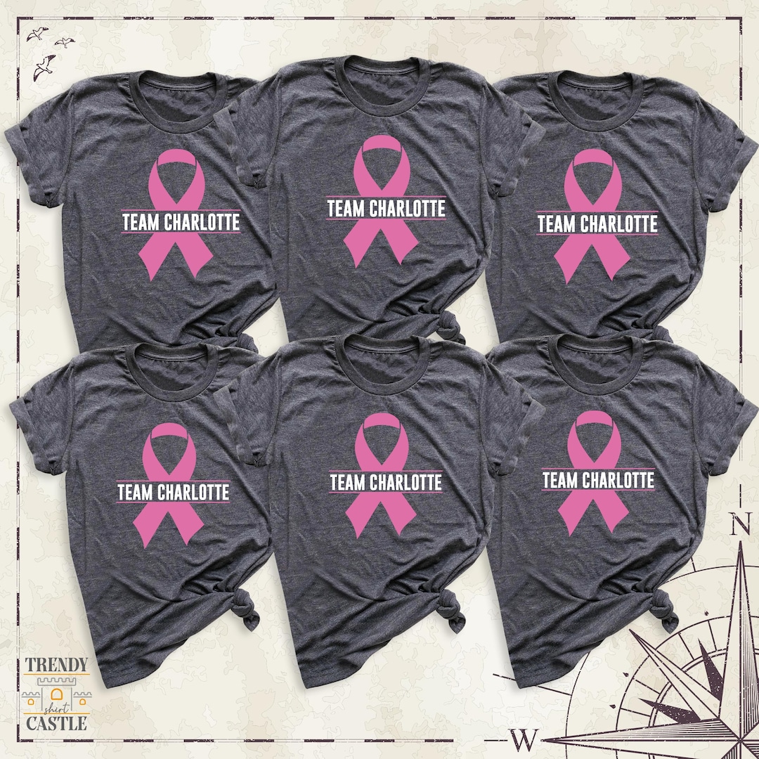 Breast Cancer Support Team Shirt, Pink Ribbon Cancer Fight Tee, Cancer ...