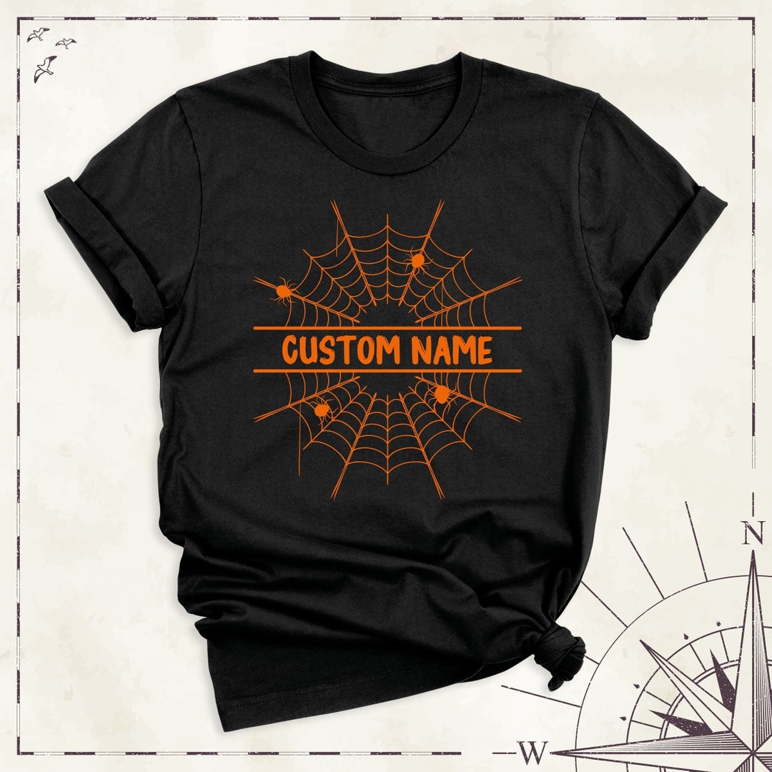 Halloween Shirt, Custom Spider Web Shirt, Halloween Party Shirt, Spooky ...