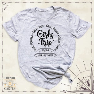Girls Trip 2025 Shirt, Custom Destination Girls Vacay Tee, Summer Holiday Shirt, Girls Vacation ...