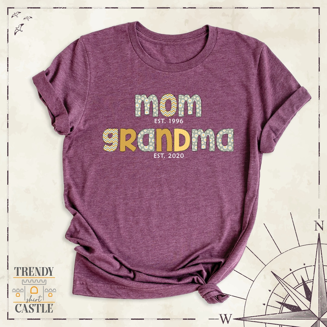 Personalized Mom Grandma Est Shirt, Birthday Mama Gift Tshirt, Mothers ...