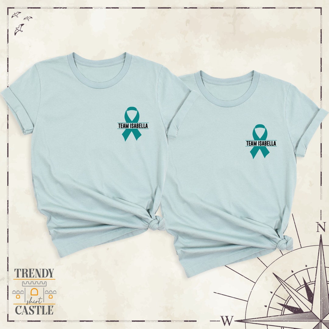 Cervical Cancer Family Support Tee, Pocket Teal Ribbon Cervical Cancer ...