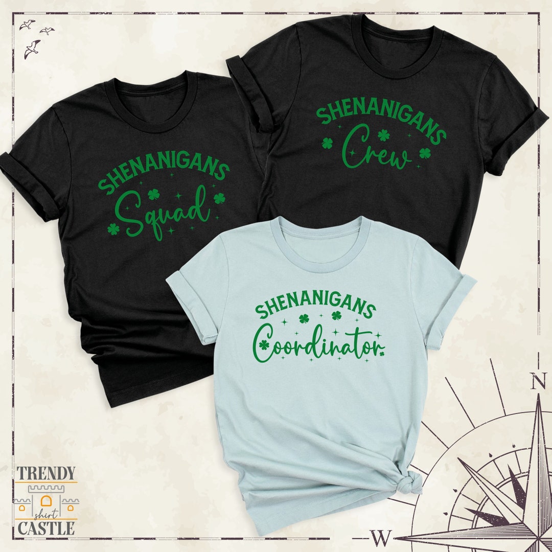St Patricks Day Shenanigans Squad Shirt, Irish Day Four Leaf Clover ...