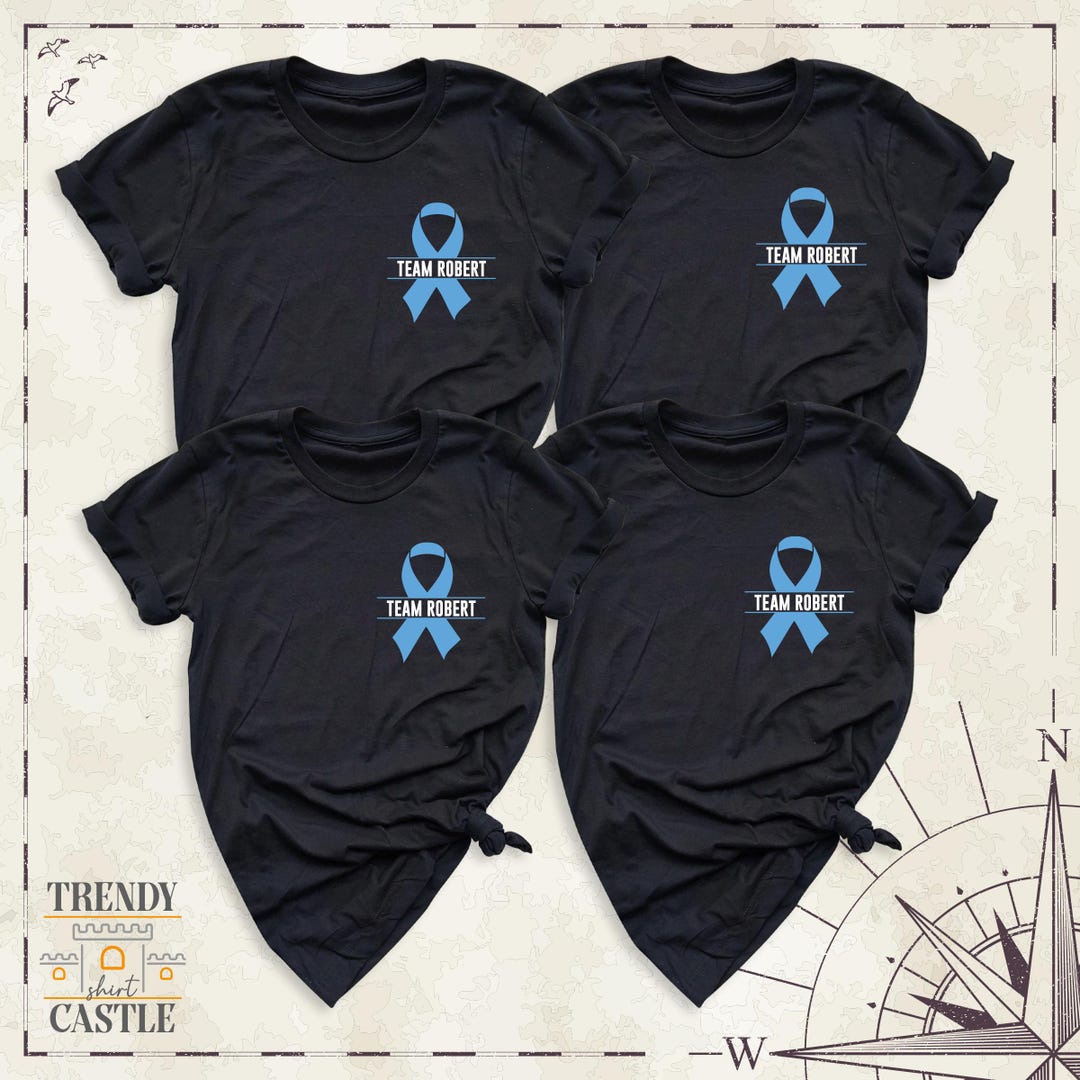 Prostate Cancer Pocket Blue Ribbon Support Team Tee Shirt, Cancer ...