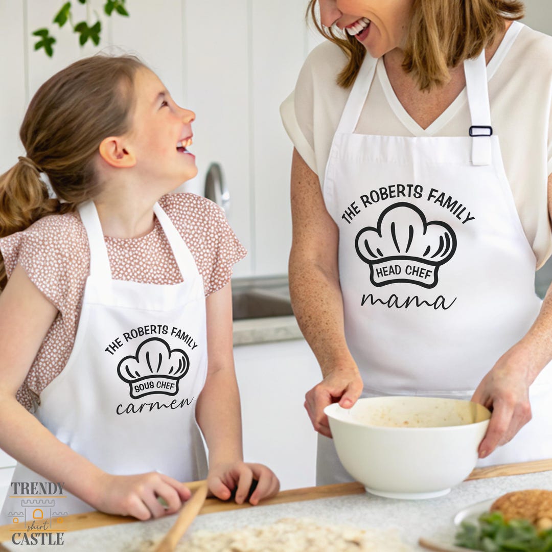 Mom Kids Apron, Mama Mini Apron, Mothers Day Apron, Custom Name Apron ...