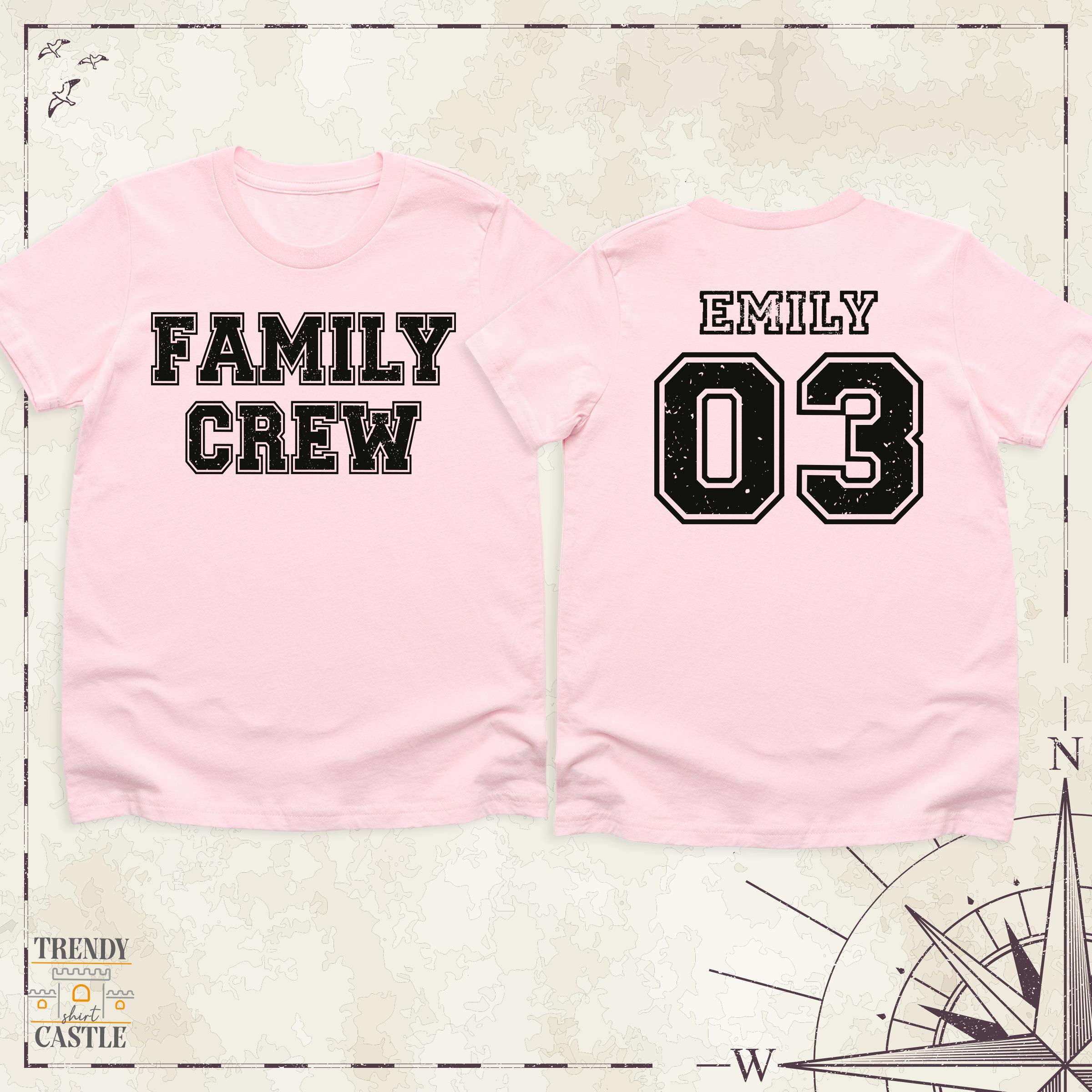 Family Crew Shirt, Custom Name Number Sport Tee, Family Matching Sports ...