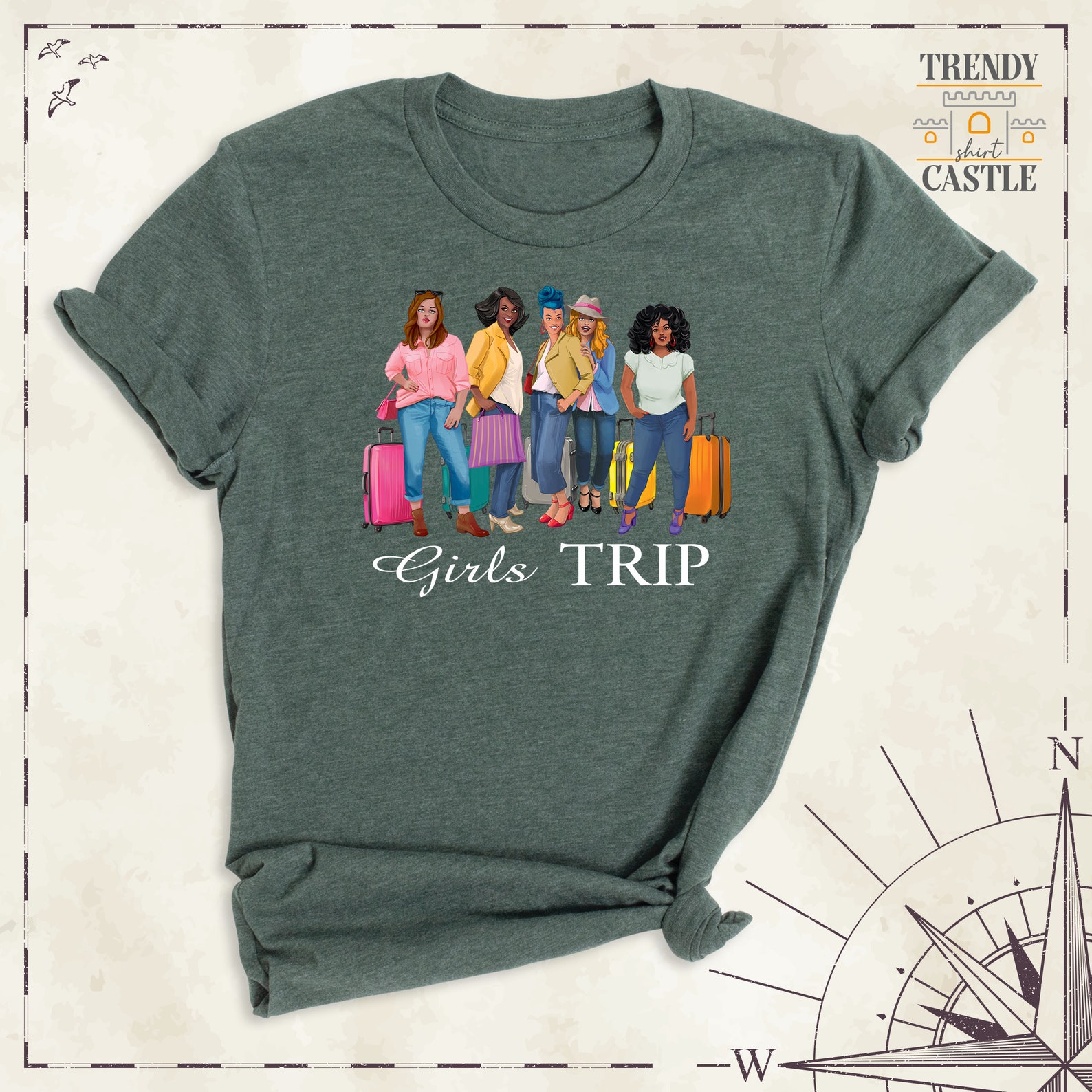 Girls Trip Shirt, Summer Holiday Best Friends Gift Tee, Girls Vacay ...