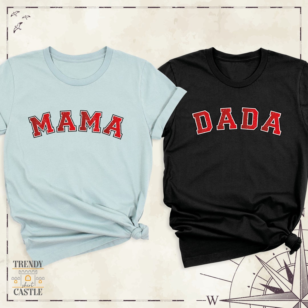 Mama and Dada Couple Shirt, Family Matching Mommy Daddy Tees, Mothers ...