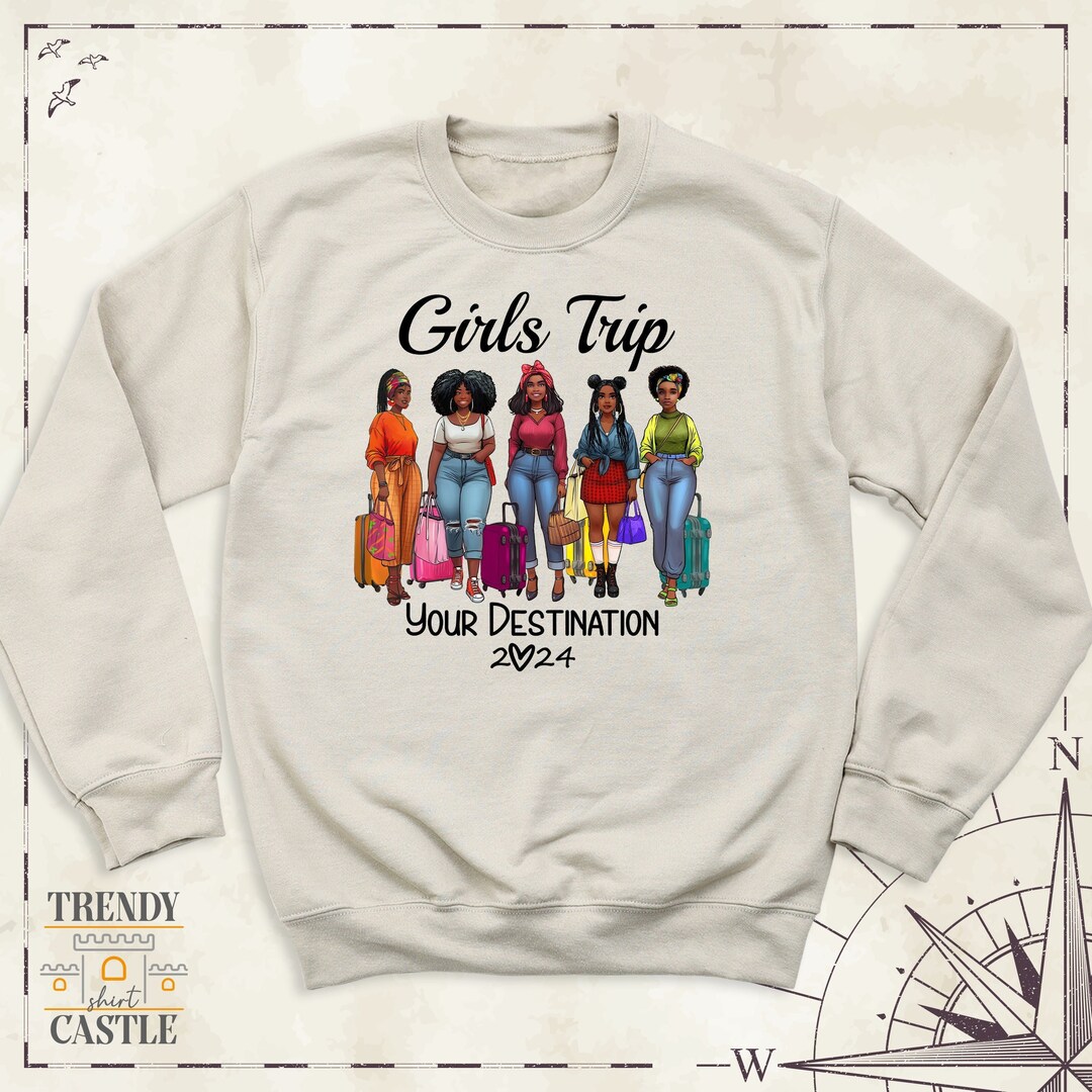 Custom Girl Trip 2025 Sweatshirt, Weekend Trip Hoodie, Girls Vacation ...