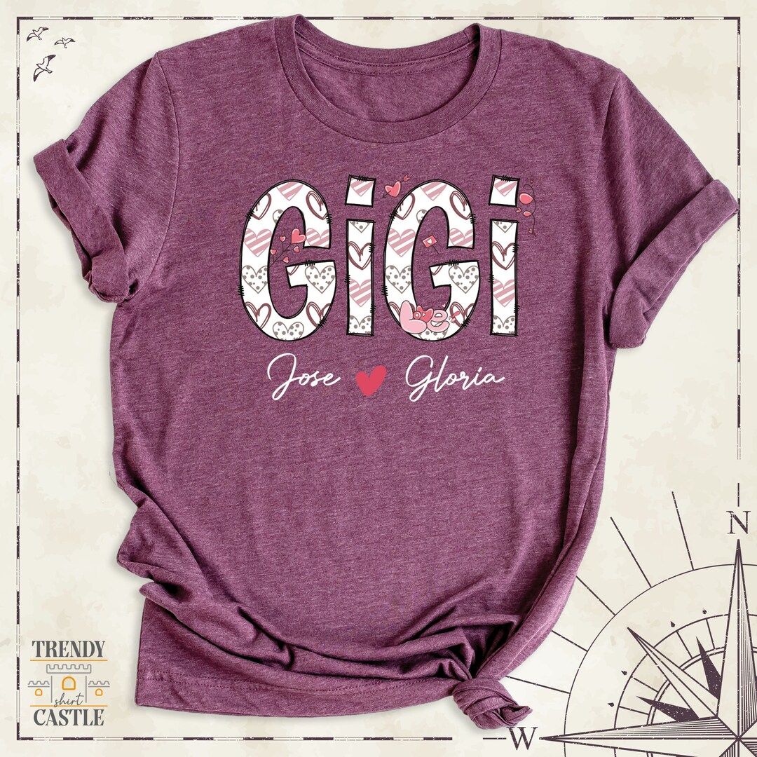 Personalized Gigi Shirt With Grandkids Name, Mothers Day Shirts, Gift ...